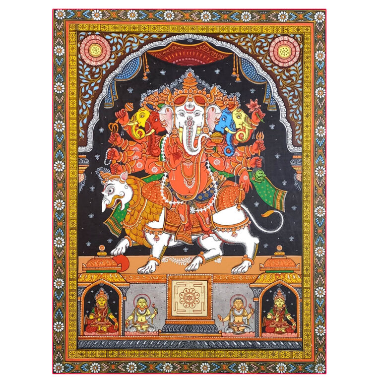 Ganesh Pattachitra Design 3 (without frame) – Bare Hand Creations