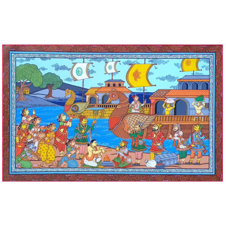 Boita Bandana Pattachitra design 2 (without frame) – Bare Hand Creations