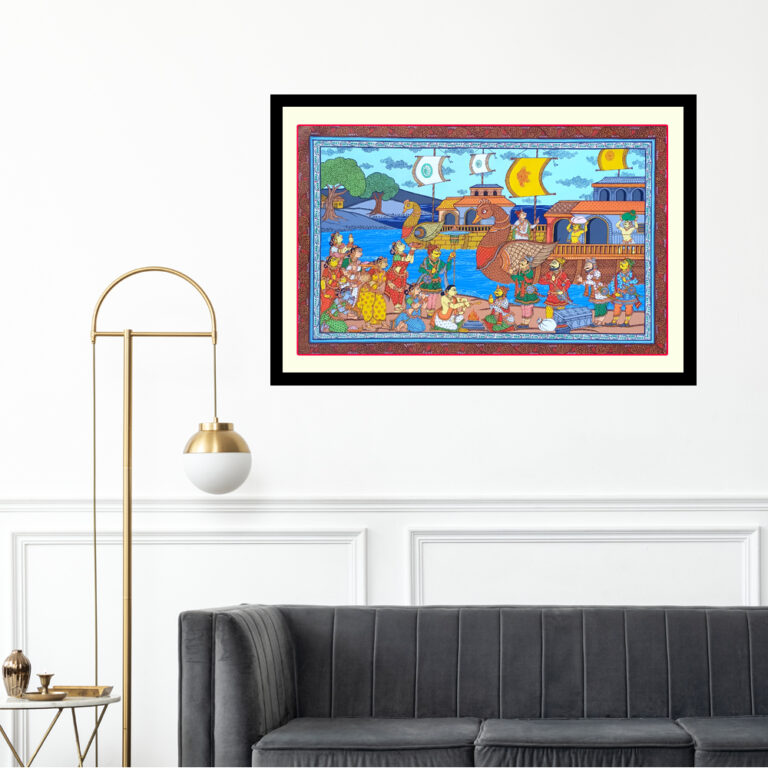 Boita Bandana Pattachitra design 2 (without frame) – Bare Hand Creations